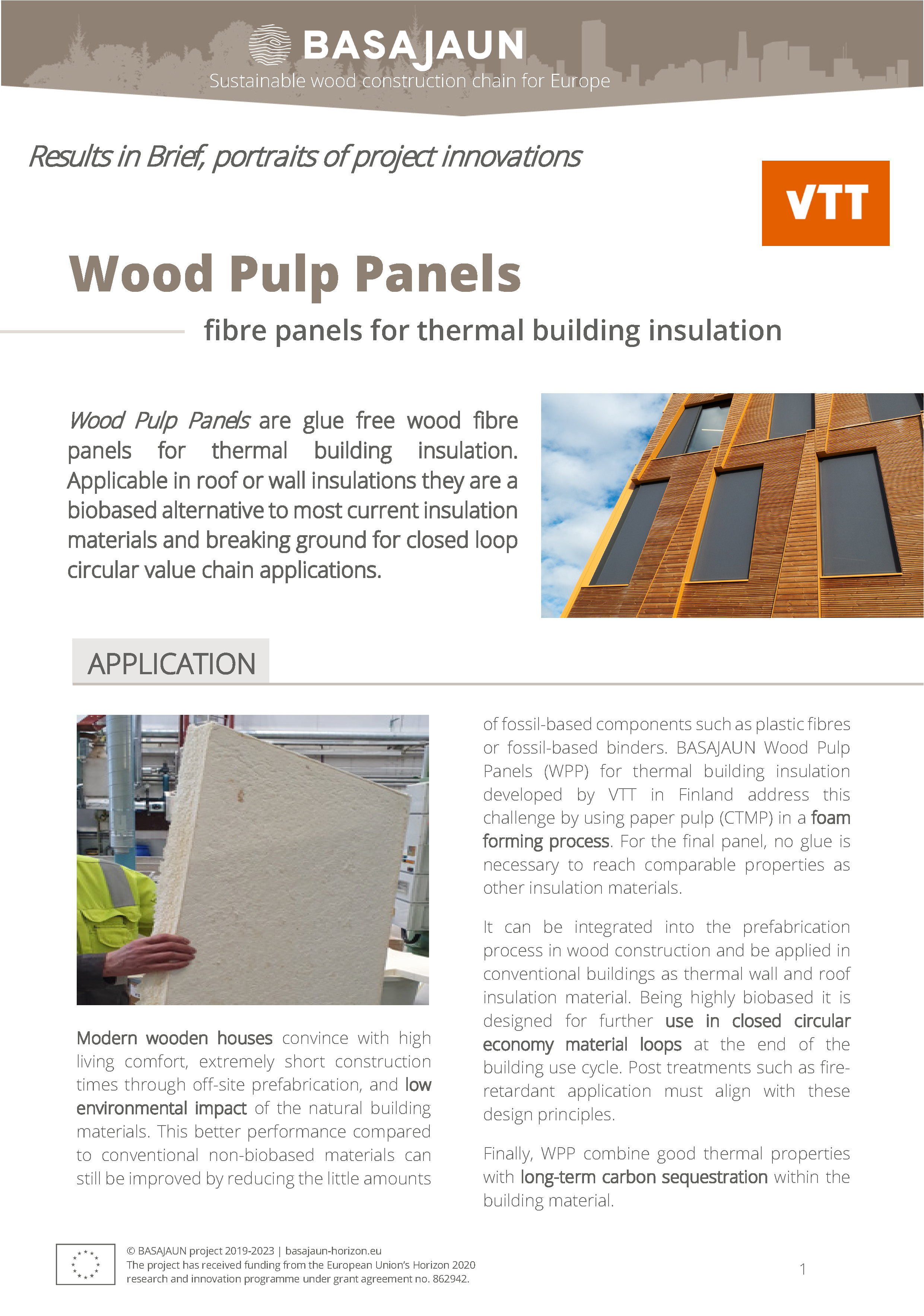 Innovation | VTT - Wood Pulp Panels - basajaun-horizon.eu